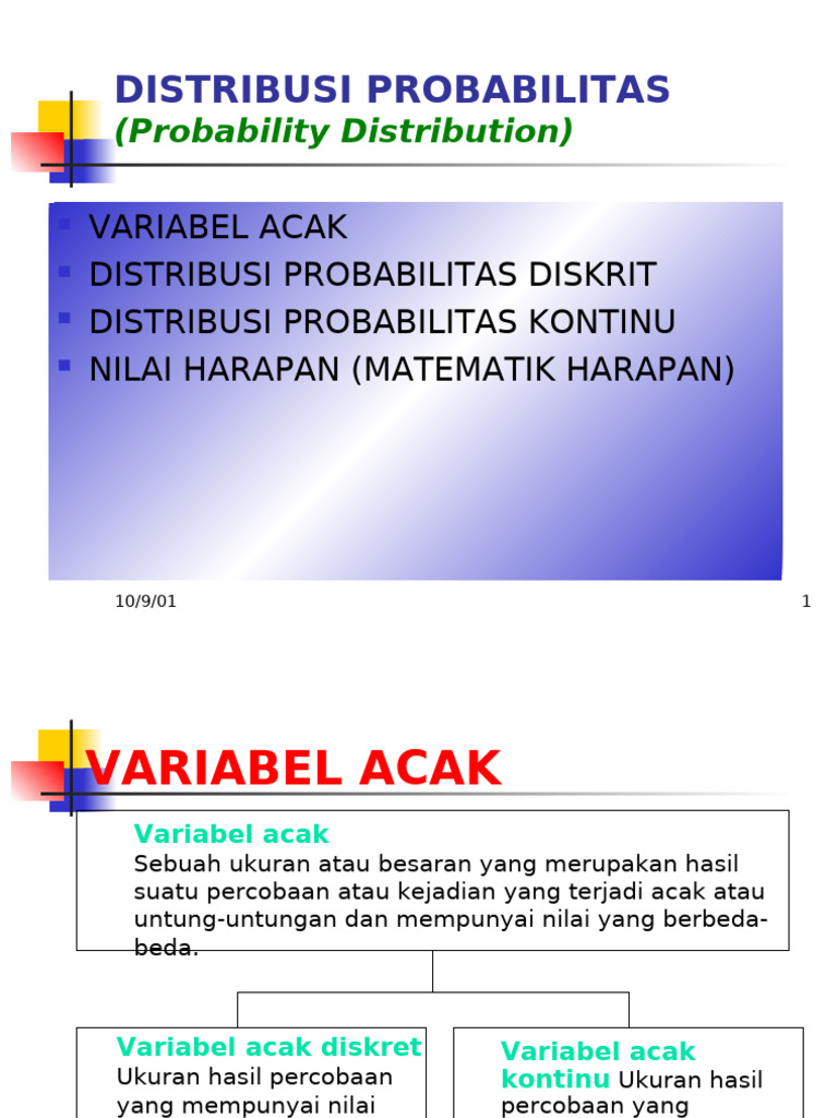 Kuliah-5. Distribusi Teoritis Variabel Acak Deskrit | PDF