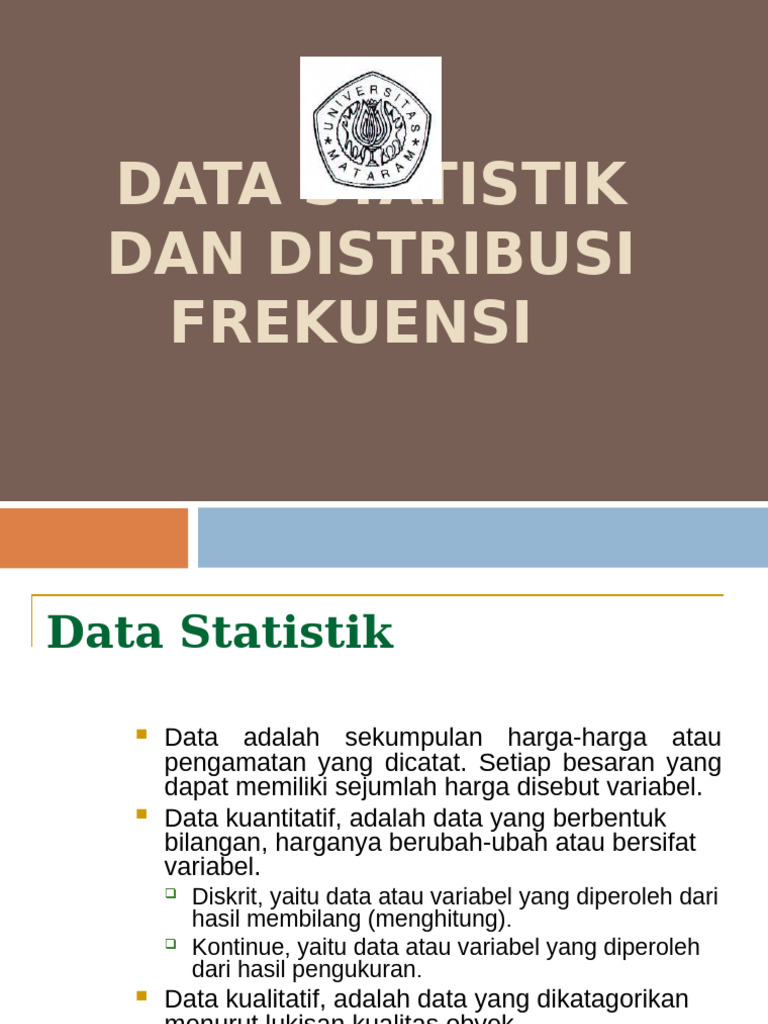 Statistik dan Distribusi Frekuensi Data | PDF