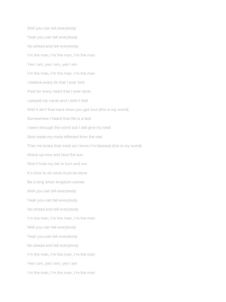 Lyrics The Man | PDF