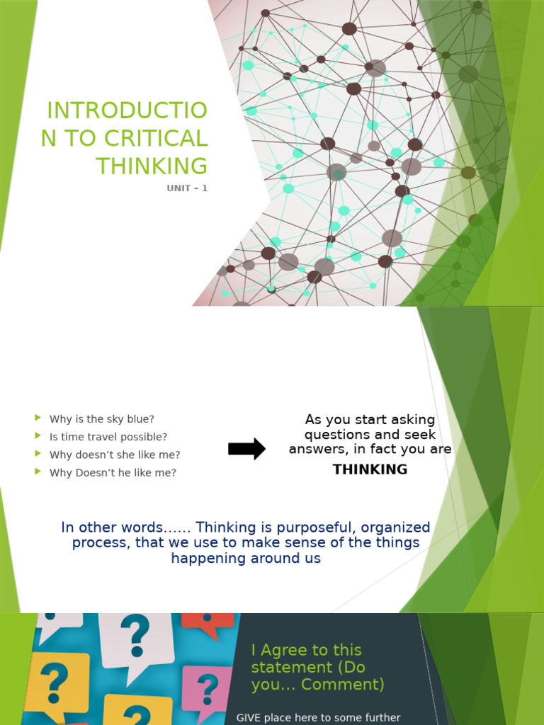 Unit 1 Revised 2 | PDF | Critical Thinking | Thought
