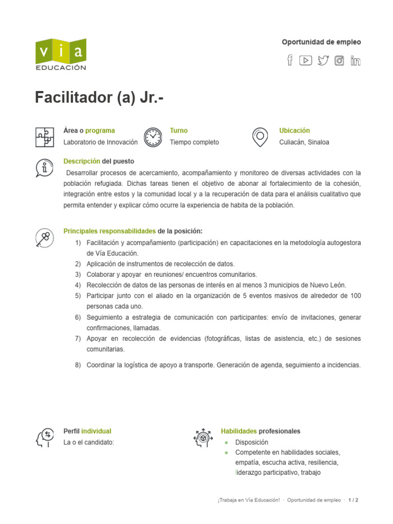 SNL Facilitador Proyecto CP | PDF