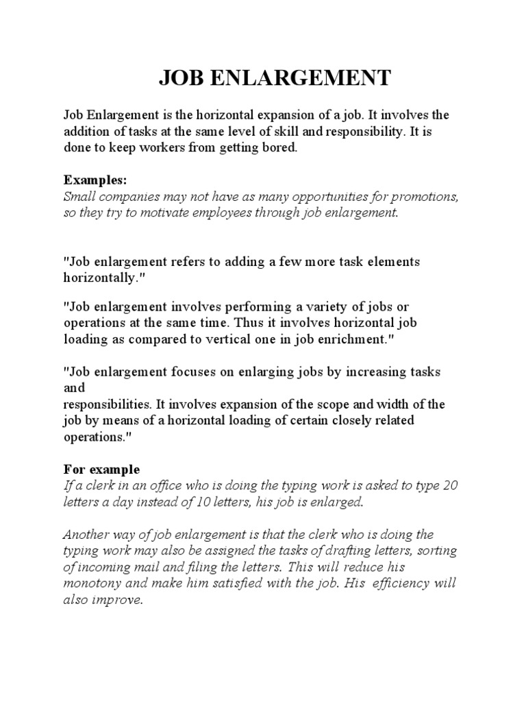 Job Enlargement vs Enrichment | PDF | Employment | Evaluation