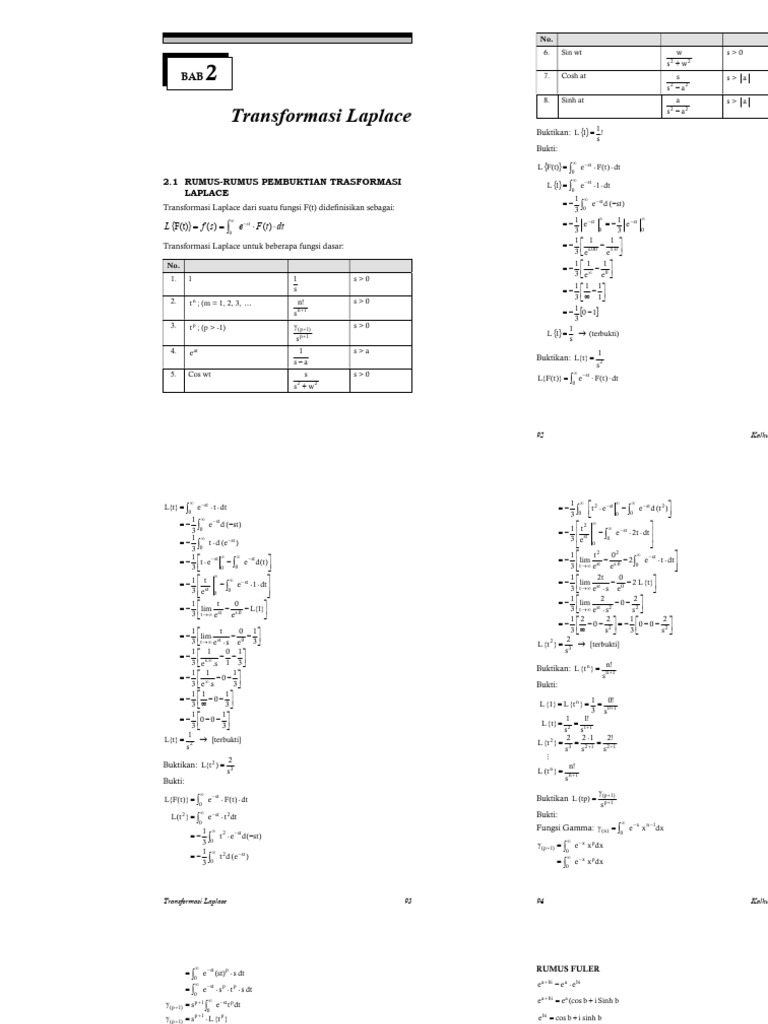 BAB-2(Transformasi Laplace) | PDF