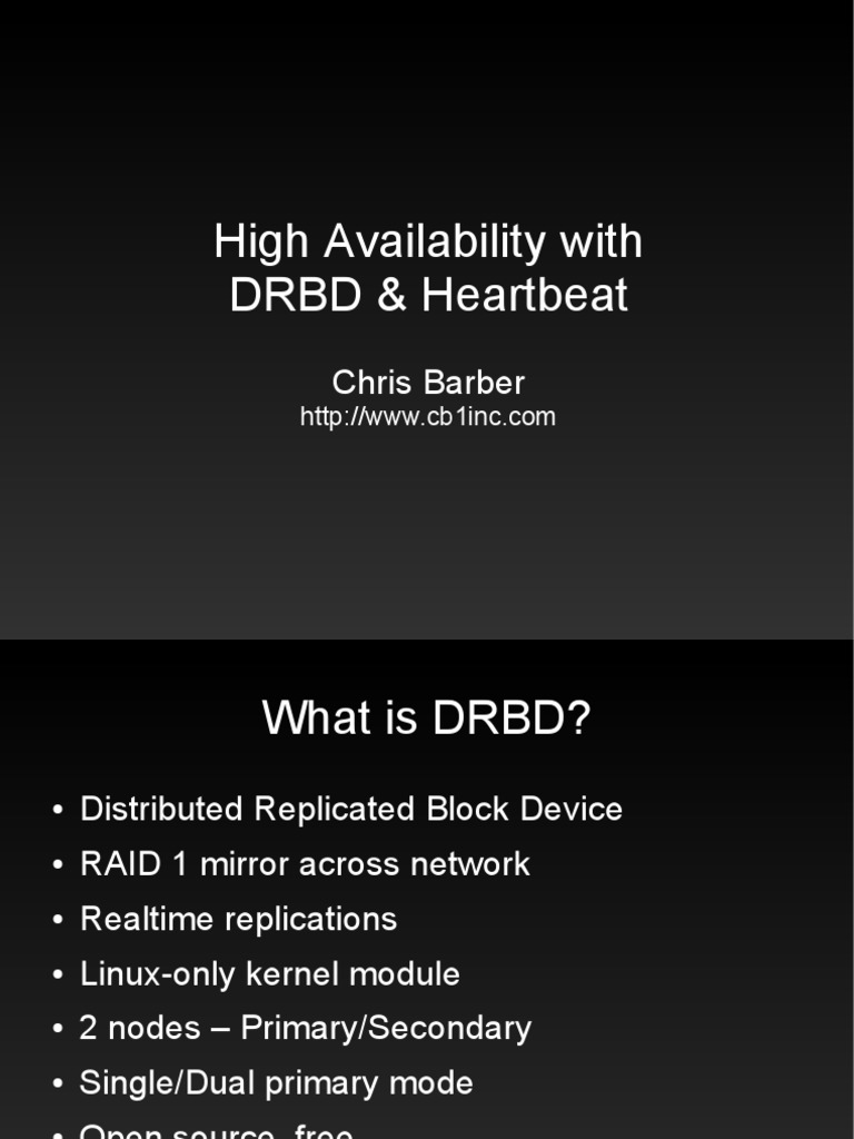 High Availability With DRBD Heartbeat | Download Free PDF | Web Server | Internet & Web