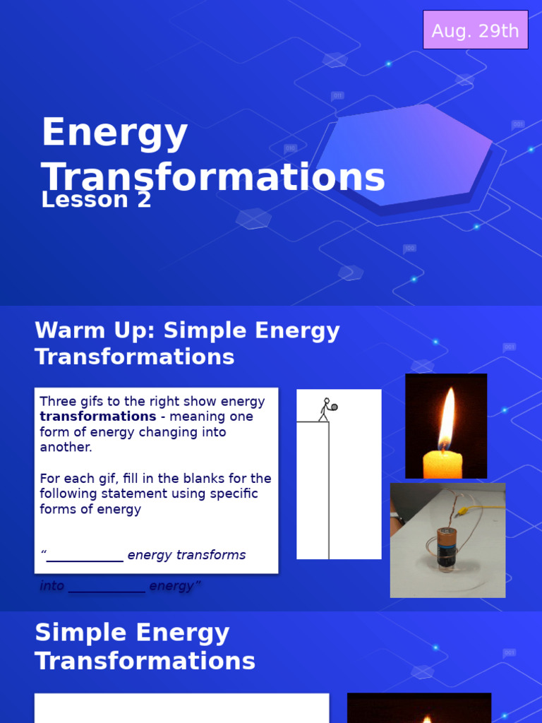 Lesson 2 - Energy Transformations 1 | PDF | Kinetic Energy | Efficient ...