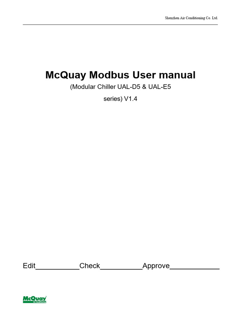 Modbus Manual MAC, UAL-D&E (R) 5 - V1.4 - Marked in Table 2 | PDF | Computing | Computer Engineering