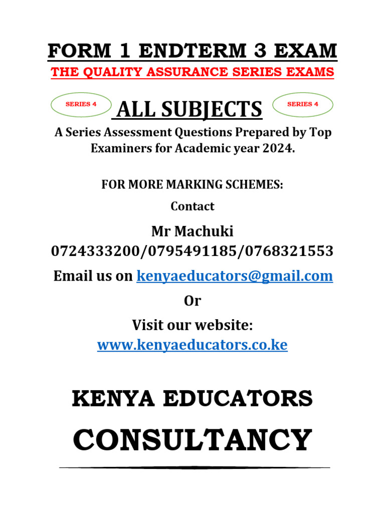 Form 1 Holiday Assignment | PDF