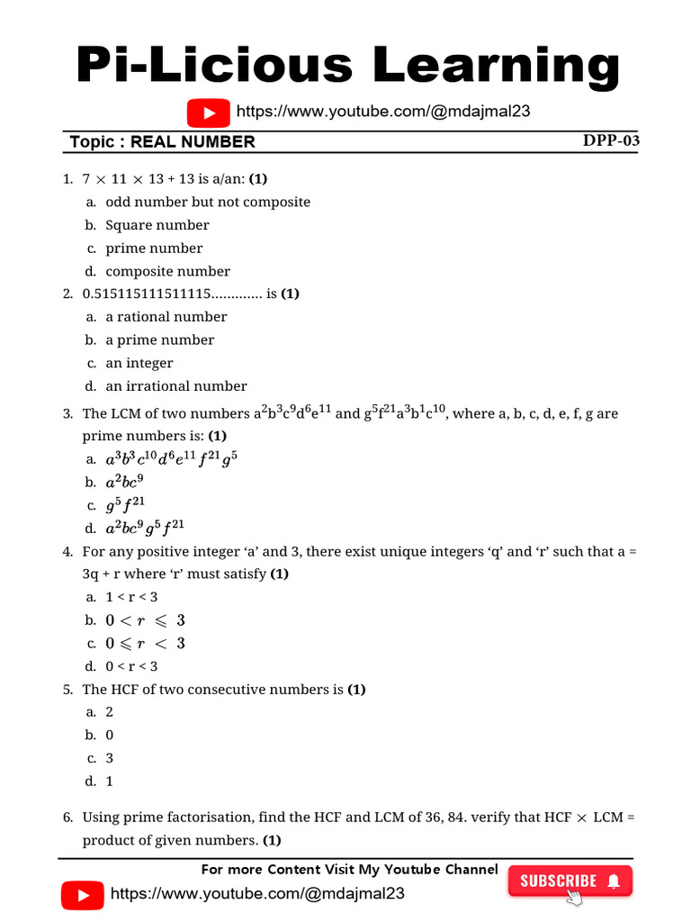 1. REAL NO._DPP-03 | PDF | Numbers | Real Number 1. REAL NO._DPP-03 | PDF | Numbers | Real Number