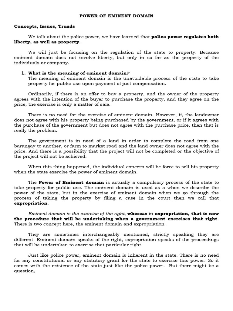 CHAPTER 6 EM.DOMAIN | PDF | Eminent Domain | Legal Documents