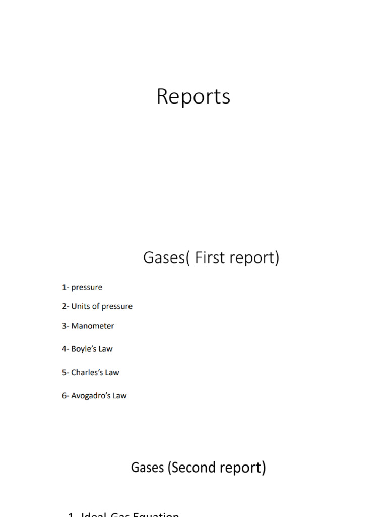 Gases Report 3 | PDF