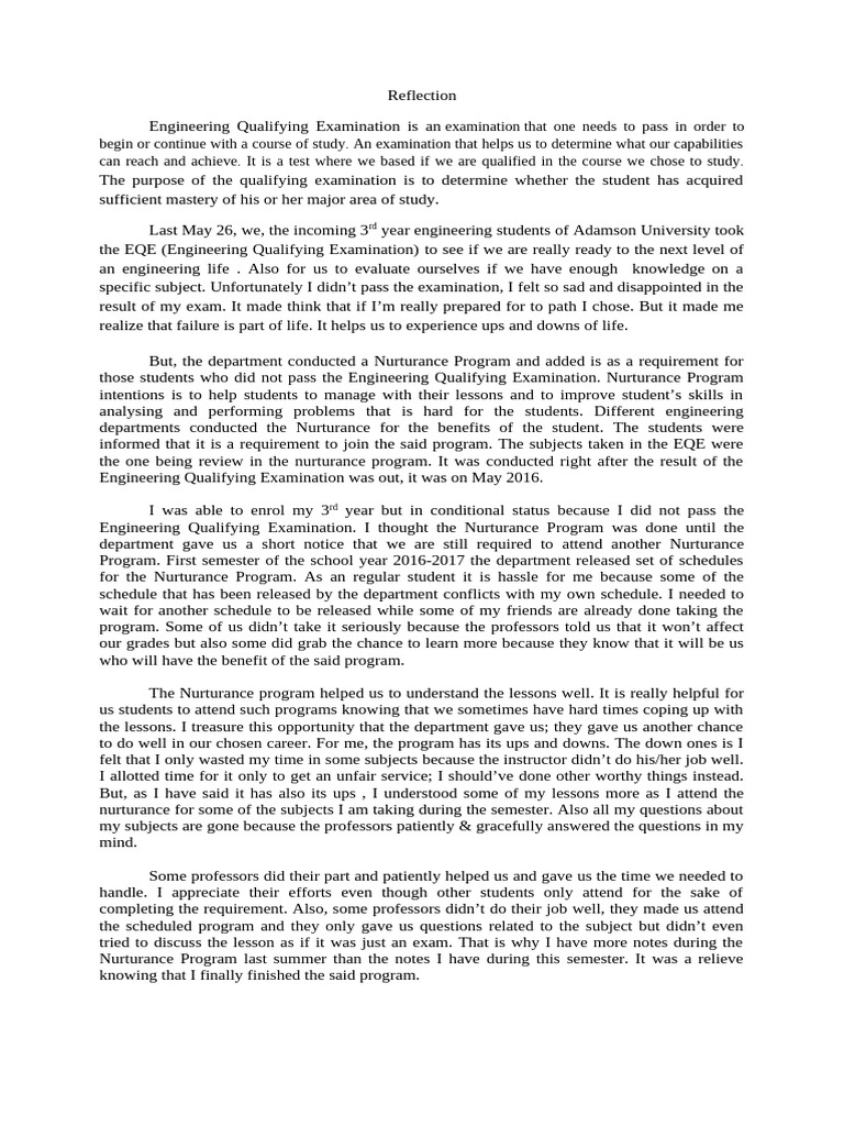 Reflection | PDF | Cognition | Behavior Modification