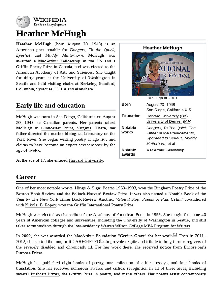 Heather_McHugh | PDF | Poetry | American Poetry