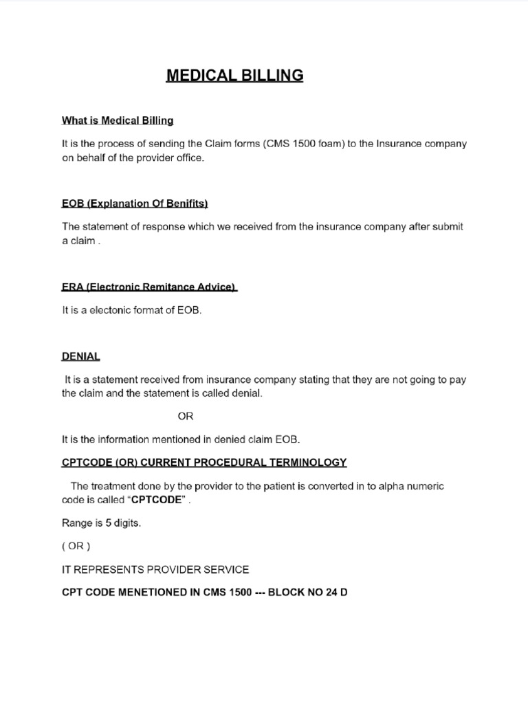 Medical Billing Basic 2 | PDF