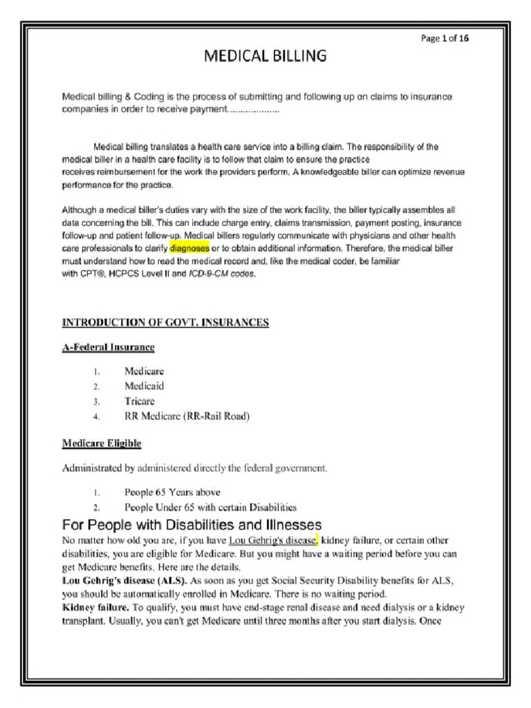 Medical Billing Basic | PDF