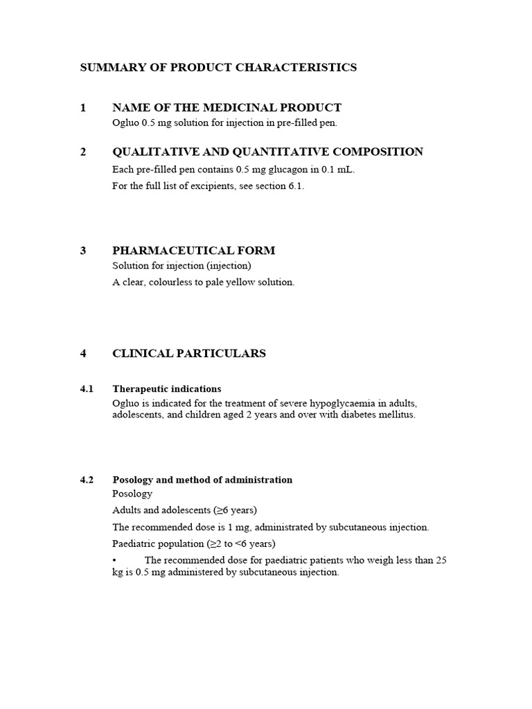M1-3-1-Full-Spc-0.5 MG PFP | PDF | Hypoglycemia | Drugs