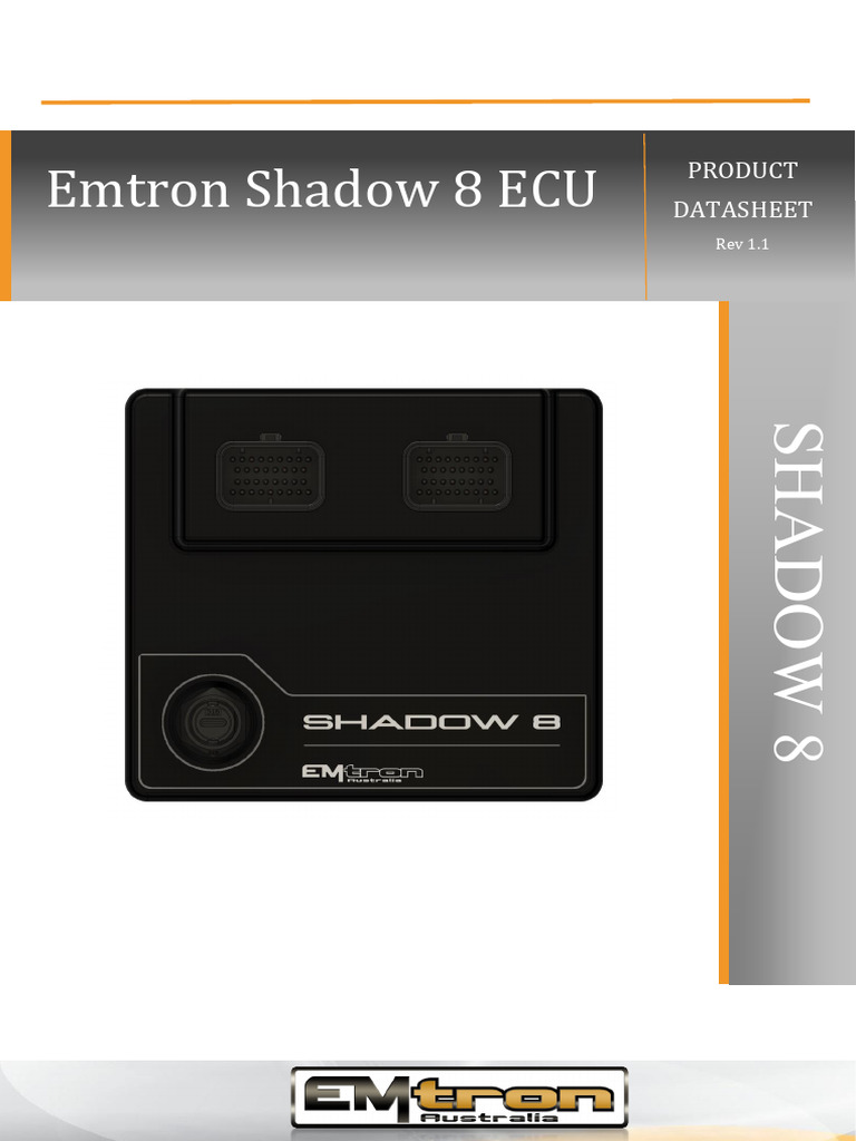 Emtron Shadow 8 ECU Datasheet | PDF | Power Supply | Electrical Impedance
