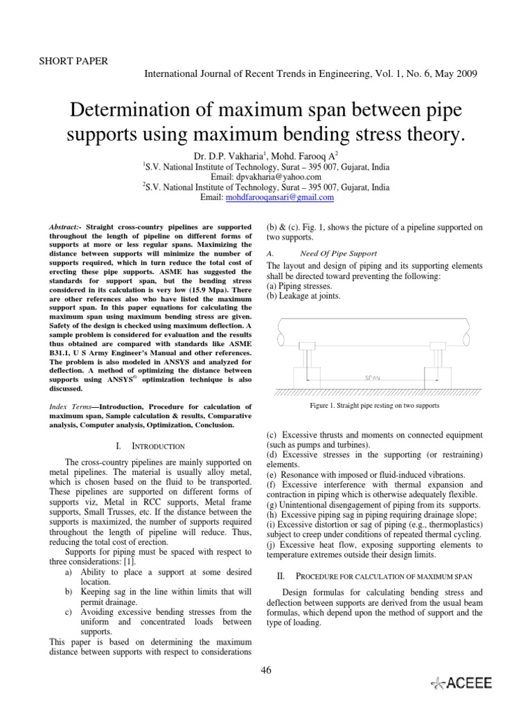 Pipe Span Calculation | PDF | Computers | Technology & Engineering
