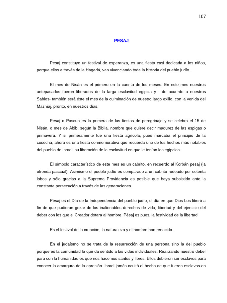 Significado y Tradiciones de Pesaj | PDF | Moisés | Pascua