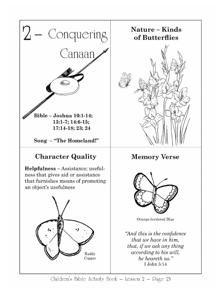 Y1Q4 Children's Activity Book Lesson 2 Conquering Canaan | PDF