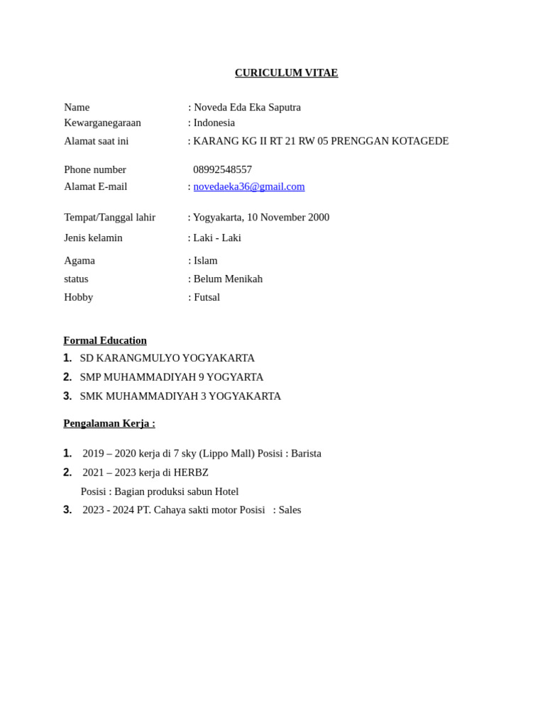 CV - Noveda Eka-2 | PDF