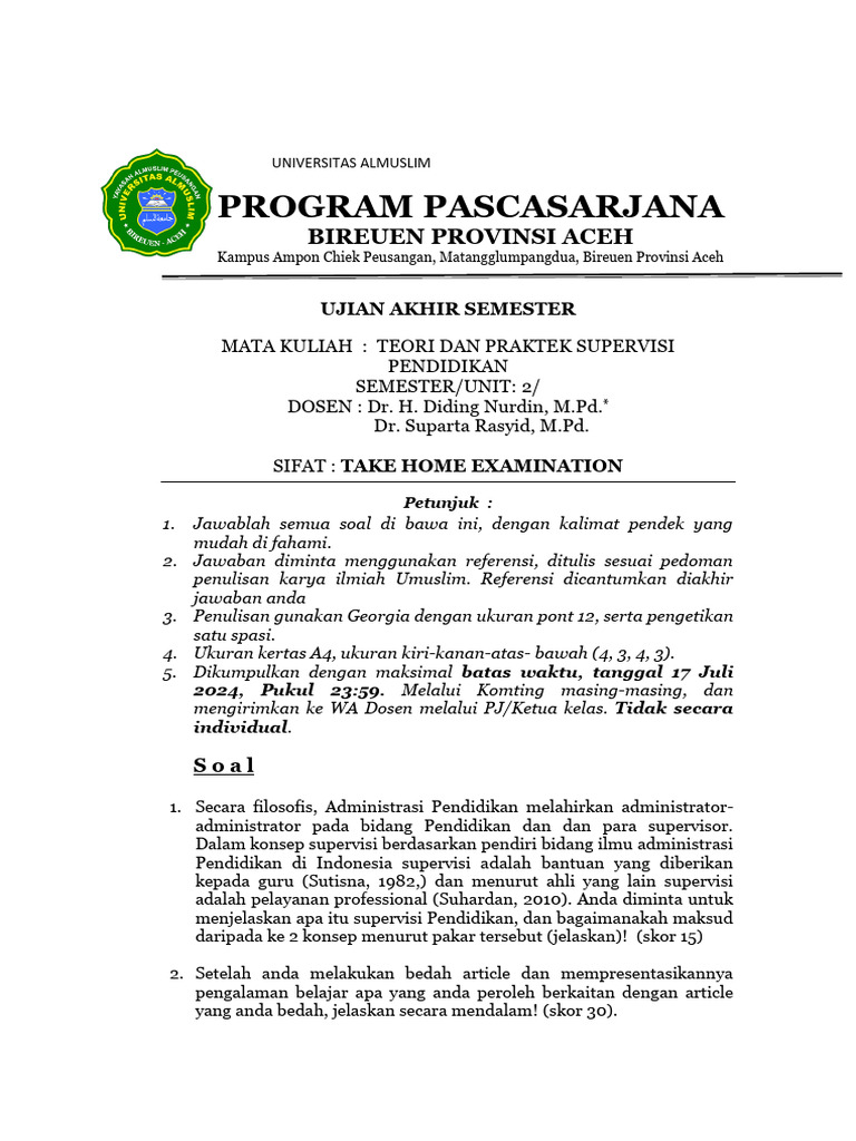 TUGAS UAS ATAS NAMA ISNABET MK TEORI & PRAKTEK SUPERVISI | PDF TUGAS UAS ATAS NAMA ISNABET MK TEORI & PRAKTEK SUPERVISI | PDF