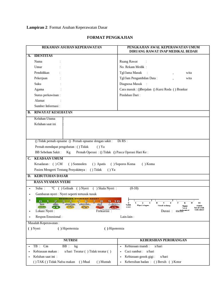Format Pengkajian KMB | PDF