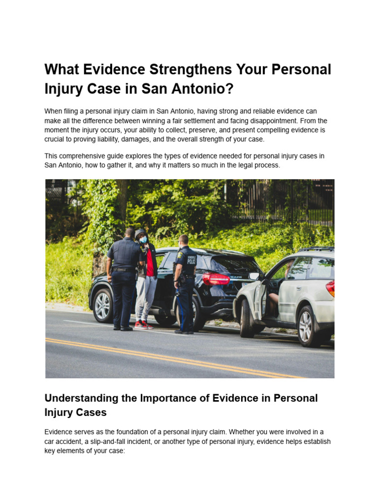 Essential Evidence for Injury Cases in San Antonio | PDF | Witness ...