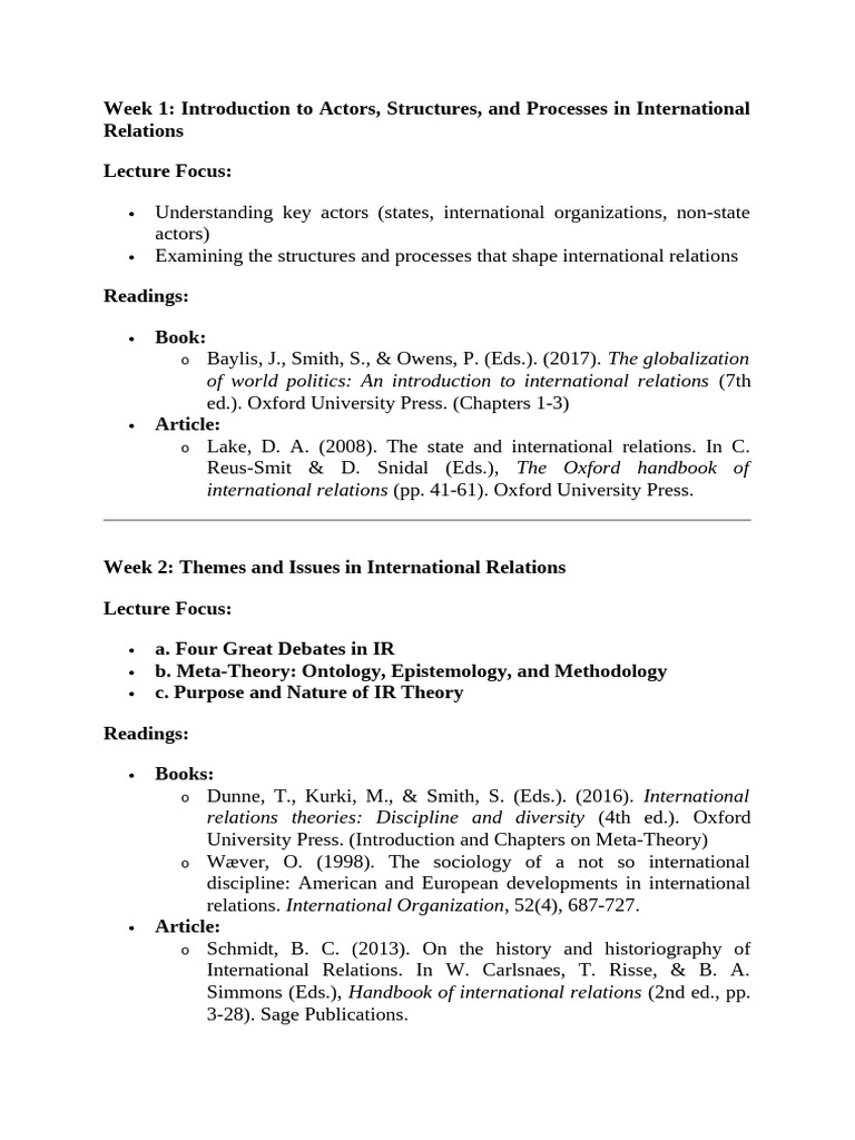 Approaches and Theories IR | PDF | International Relations | Scientific ...