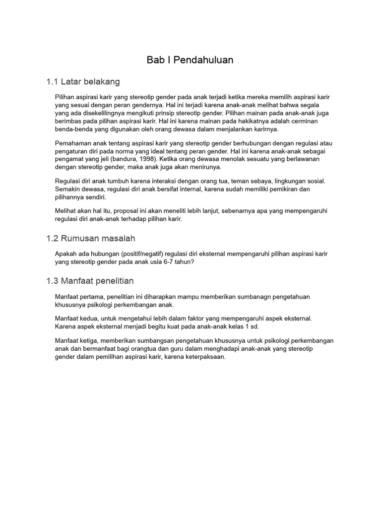 Contoh Draft Skripsi | PDF