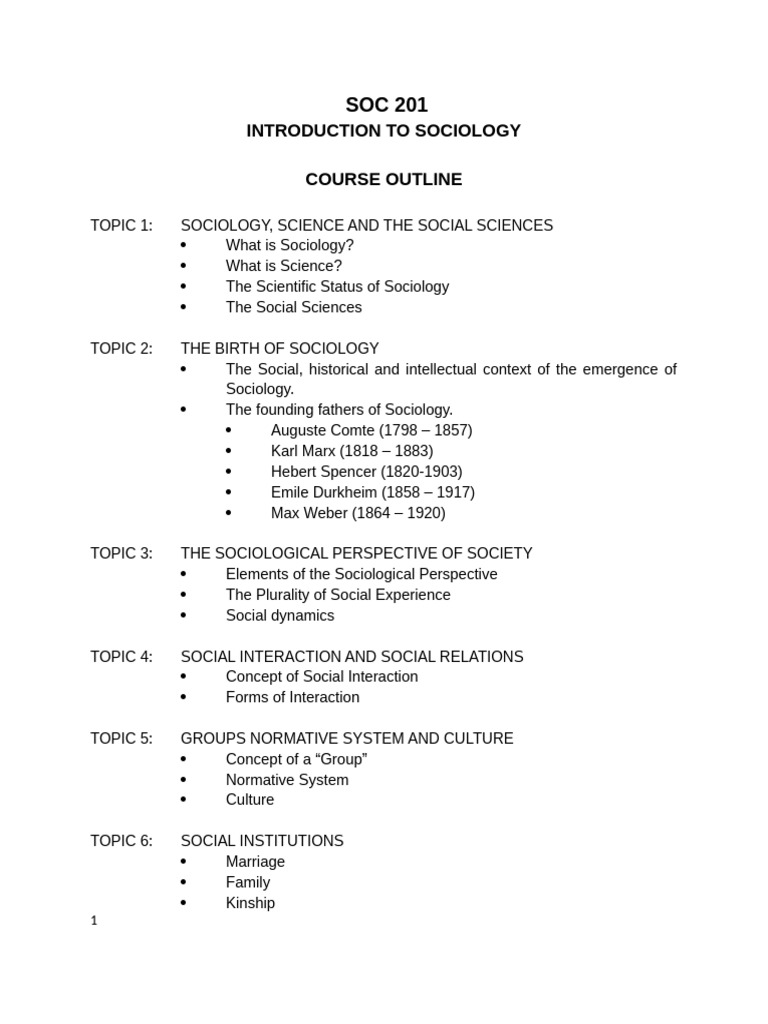 SOC 201 Lecture Material -1-2 | PDF | Social Sciences | Sociology SOC 201 Lecture Material -1-2 | PDF | Social Sciences | Sociology