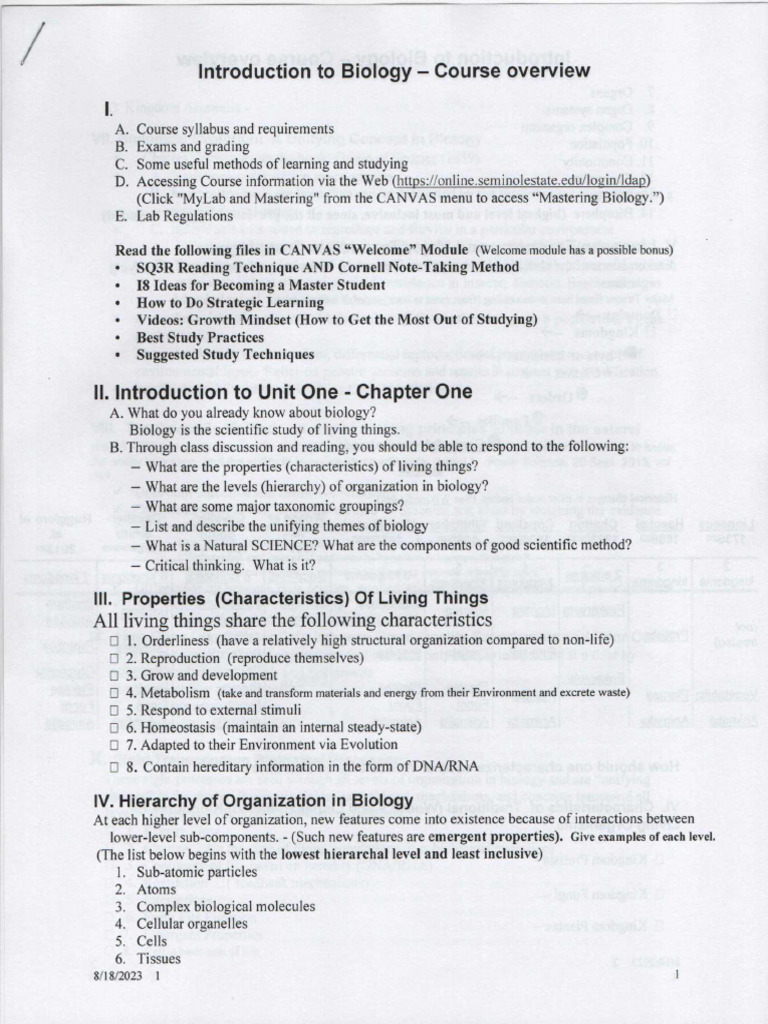 Intro To Biology | PDF