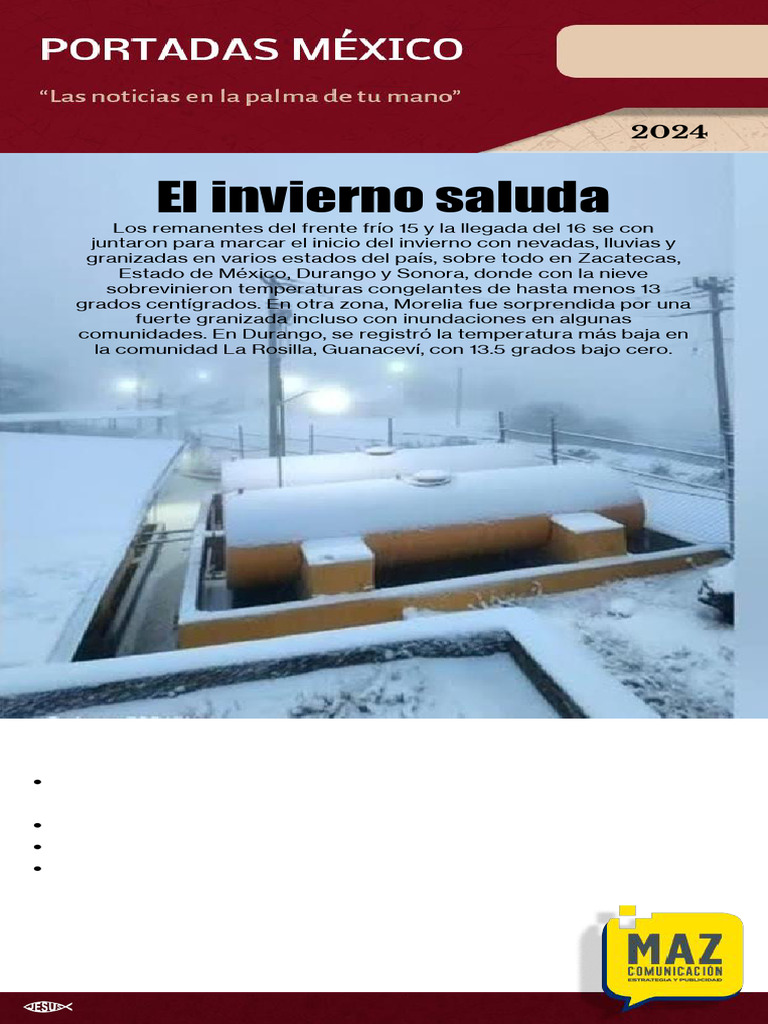Portadas México 231224 | PDF | Periódicos