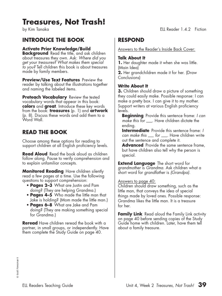 Treasures, Not Trash! (Fiction) | PDF | Reading Comprehension