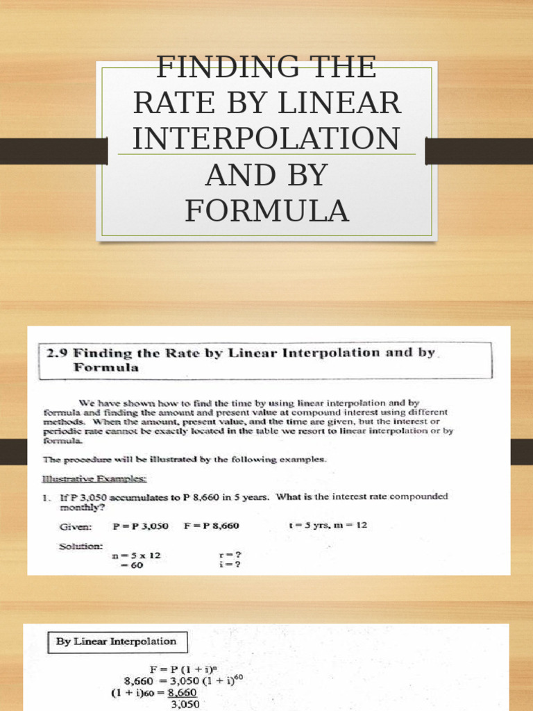 Finding the Rate by Linear Interpolation and By | PDF