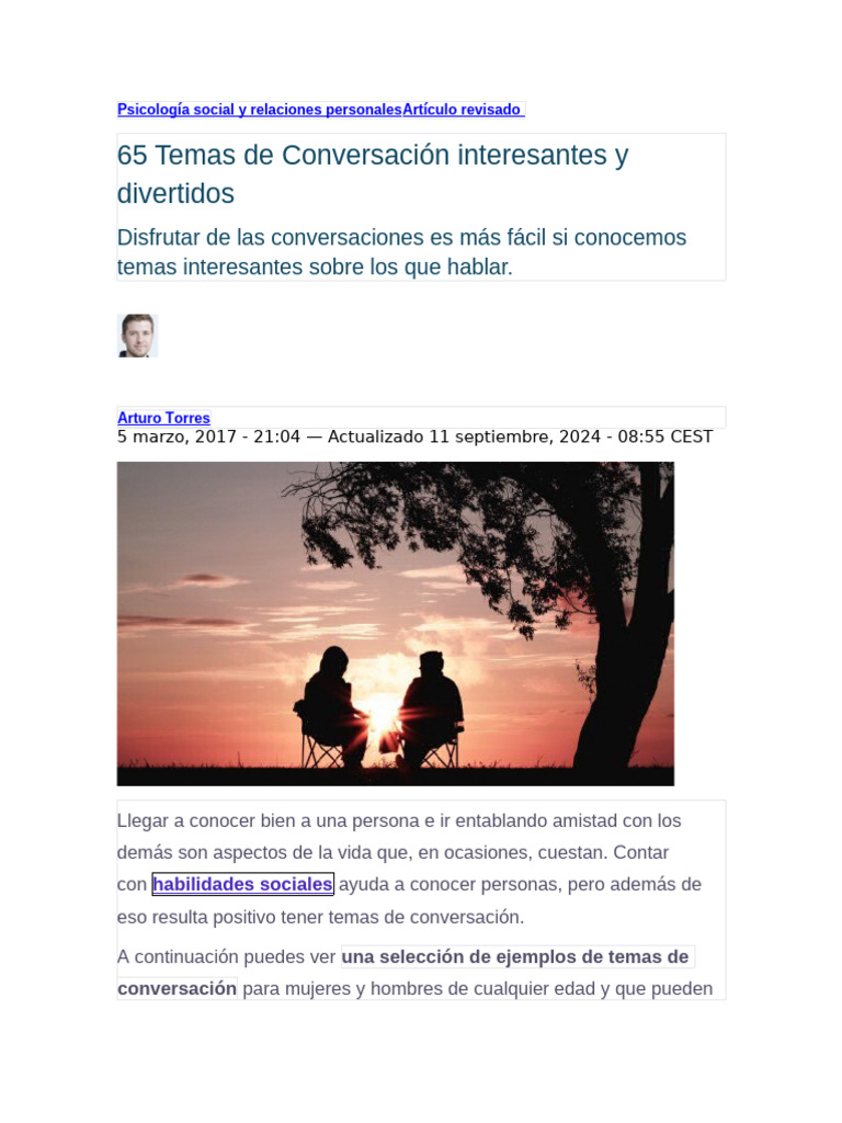temas de conversación | PDF | Amor | Racionalidad