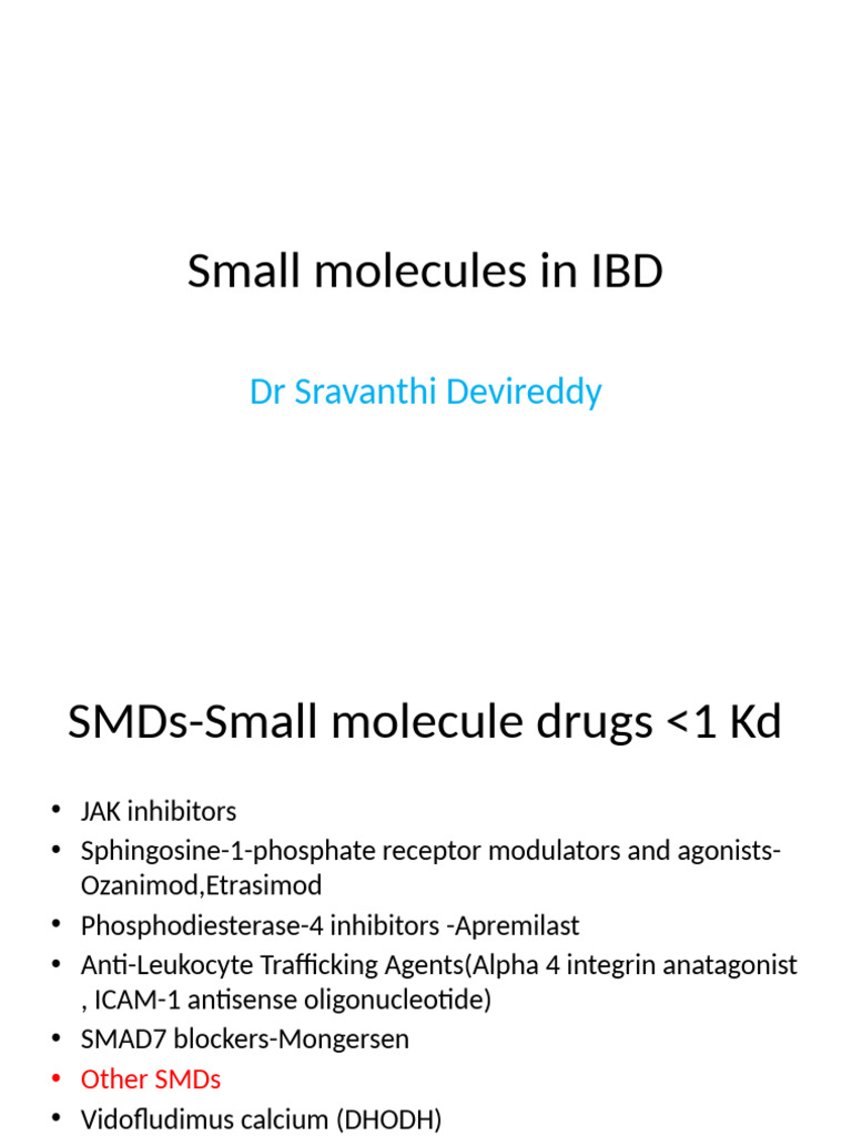 Small Molecule Drugs for IBD Treatment | PDF | Molecules | Molecular ...