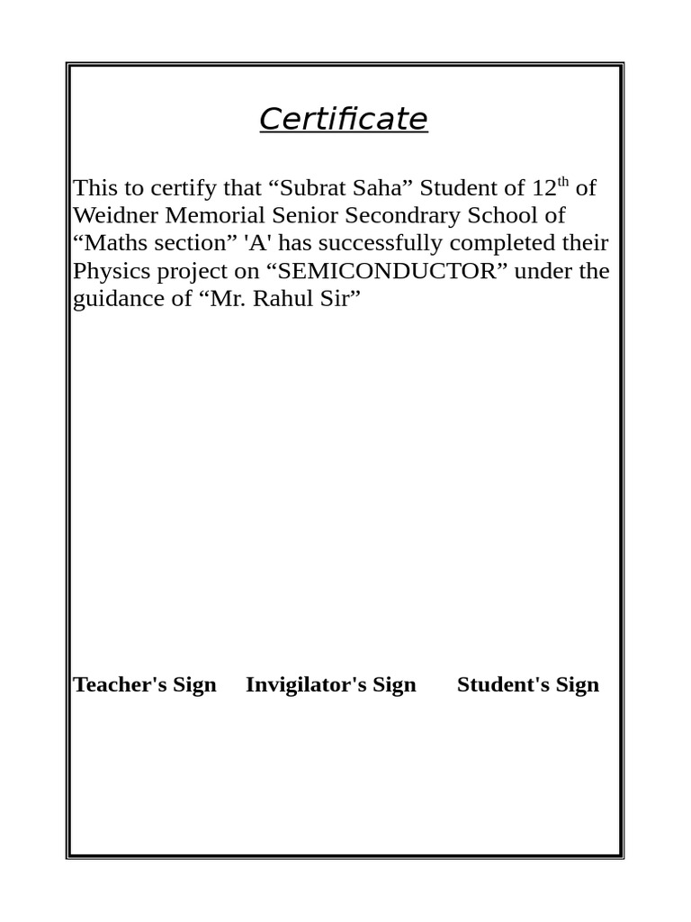 Certificate Phy | PDF