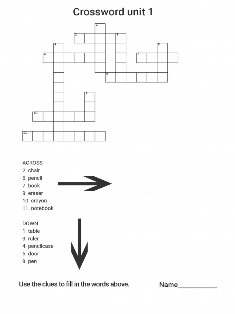 Criss Cross Puzzle Unit 1 | PDF