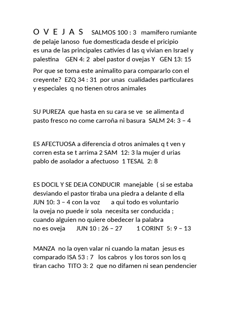 O V E J A S SALMOS 100 | PDF