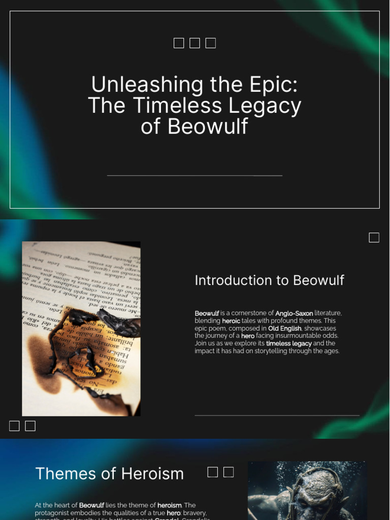 Slidesgo Unleashing The Epic The Timeless Legacy of Beowulf ...