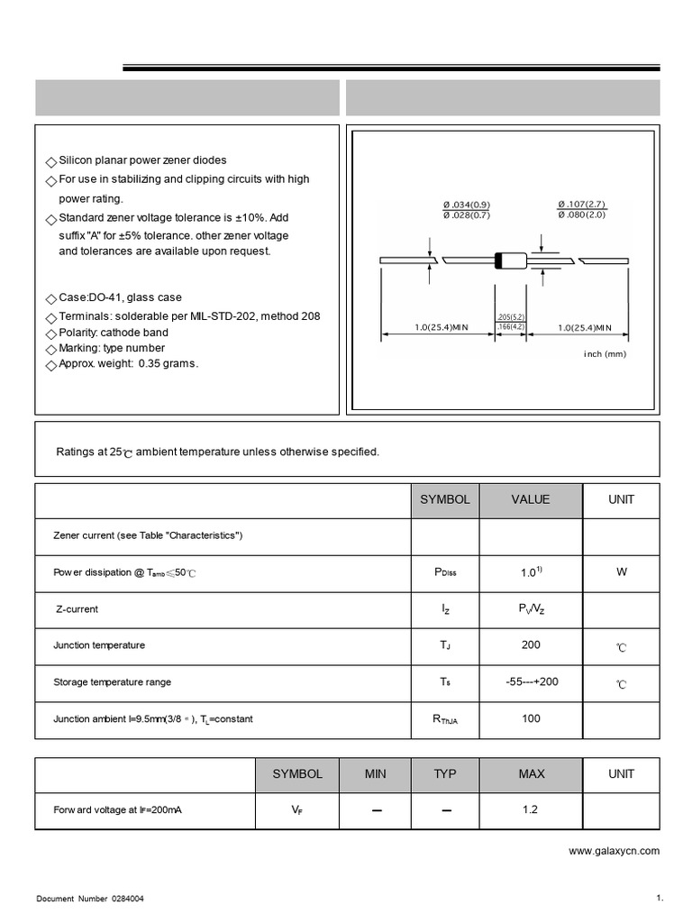 1N4728 GalaxySemi Conductor | PDF | Manufactured Goods | Physical ...