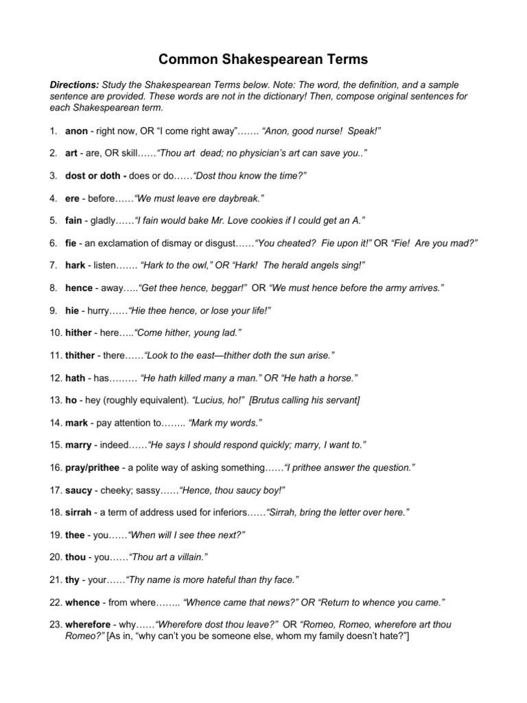 common+shakespearean+terms | PDF common+shakespearean+terms | PDF