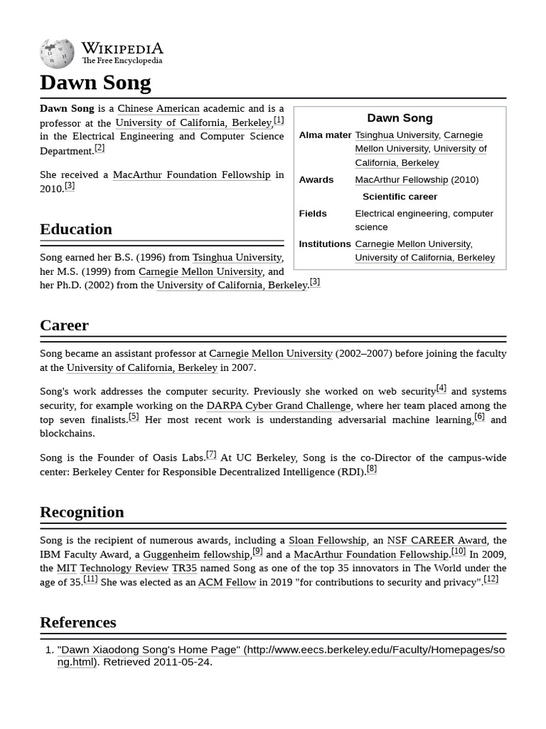 Dawn Song: UC Berkeley Professor | PDF | Computer Science | Computing