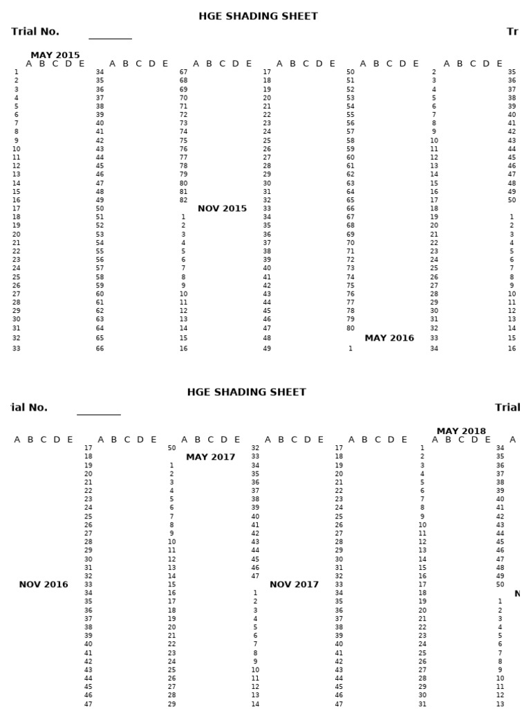 CE Ref Shading Sheet | PDF