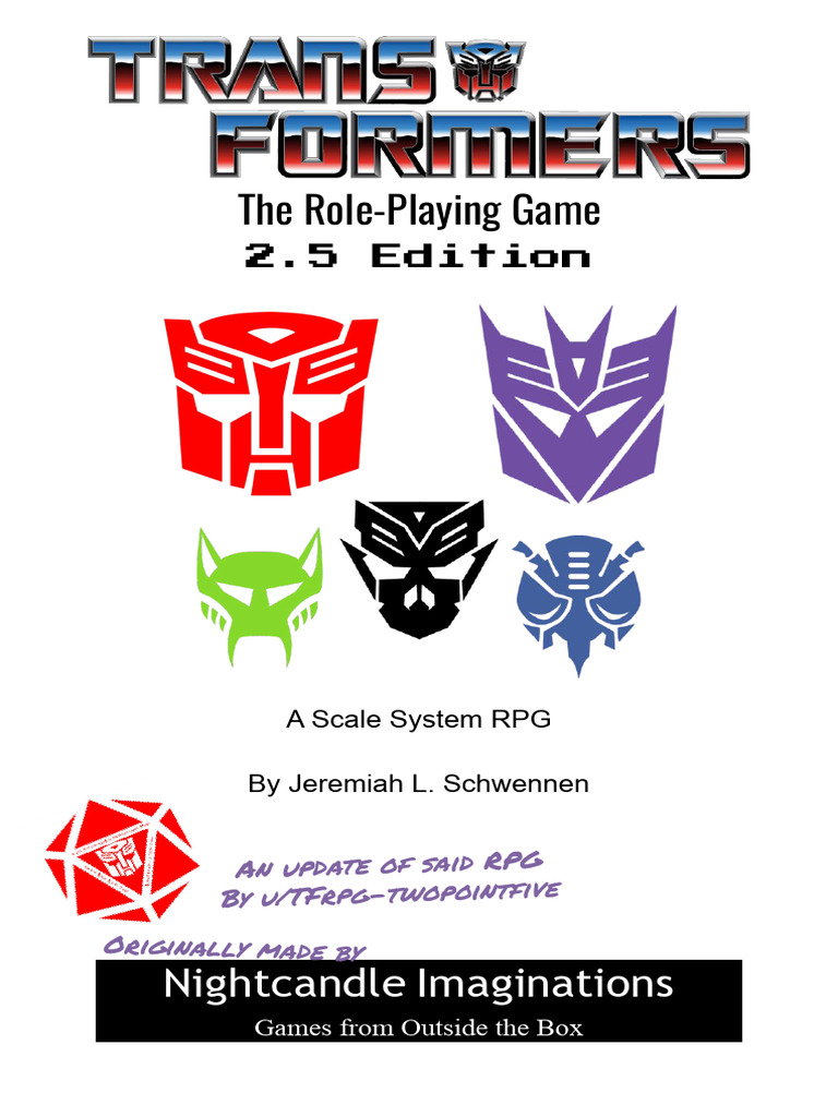 Transformers RPG 2.5 | PDF | Transformers (Franchise)