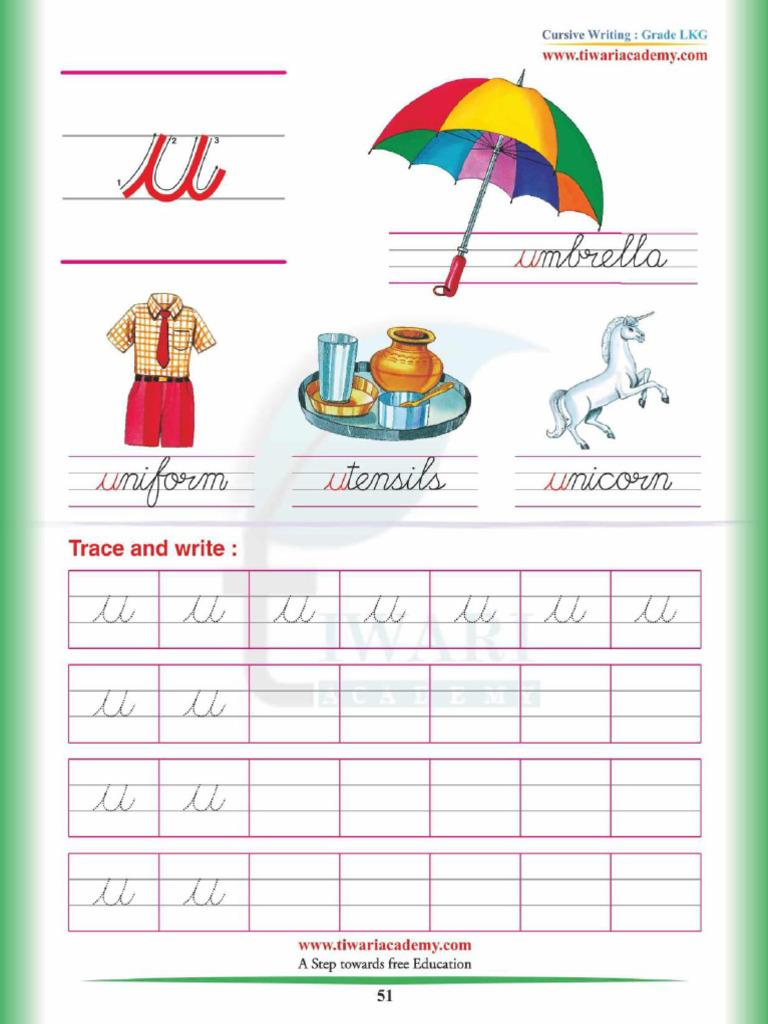 KG English Cursive Writing 6 | PDF