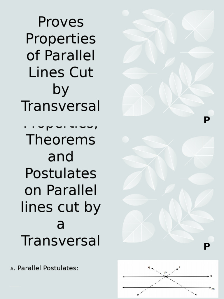 4.5Parallel_lines_cut_transversal | PDF | Line (Geometry) | Elementary ...