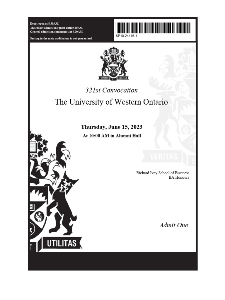 Convocation Guest Tickets | PDF