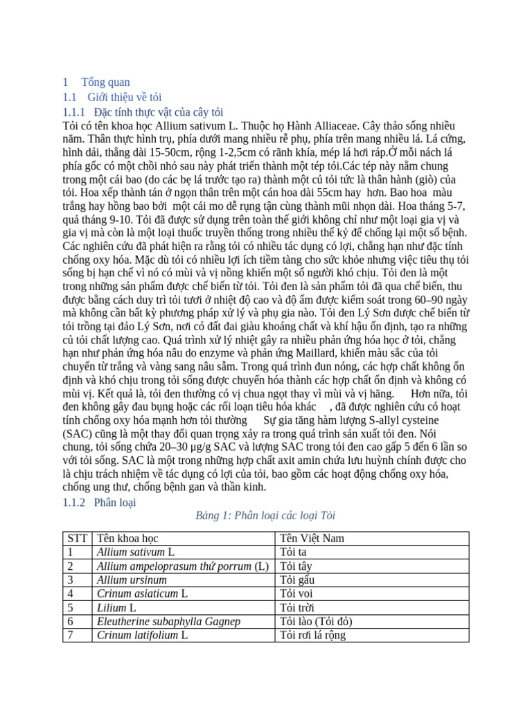 DTTS TỎI ĐEN | PDF