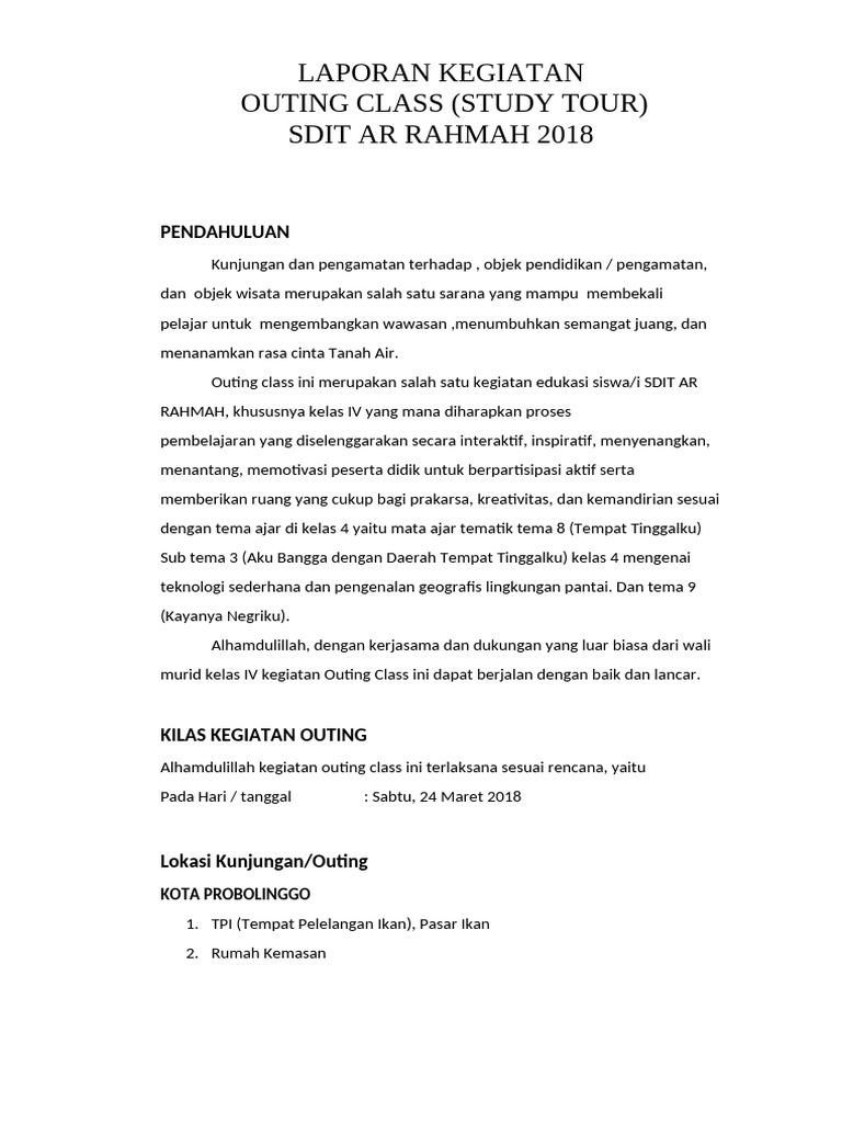 LPJ Outing Class | PDF